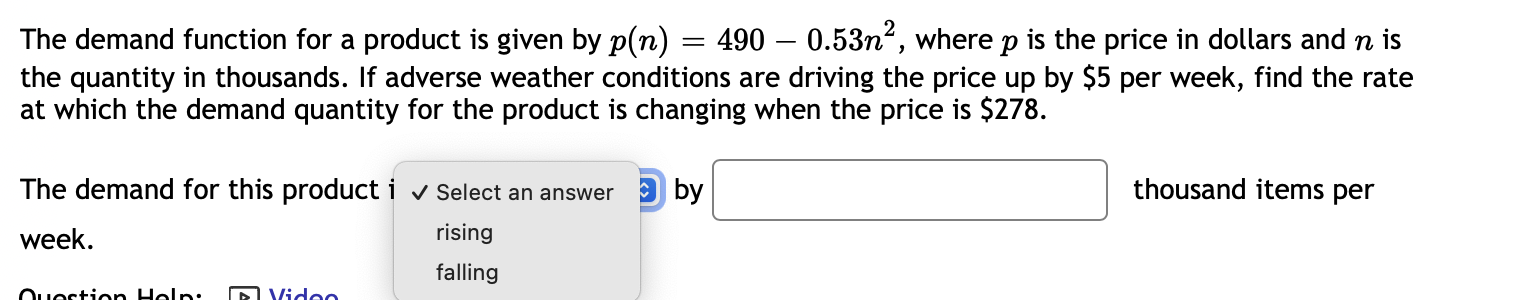 Solved The demand function for a product is given by | Chegg.com