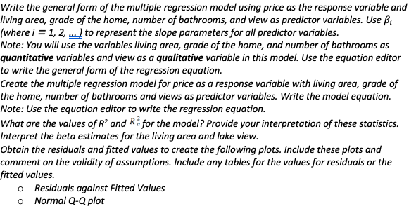 Write the general form of the multiple regression | Chegg.com
