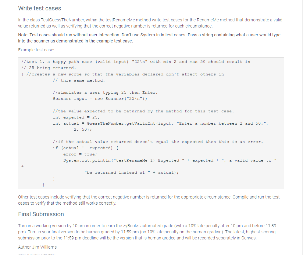 Solved Write test cases In the class TestGuess The Number, | Chegg.com
