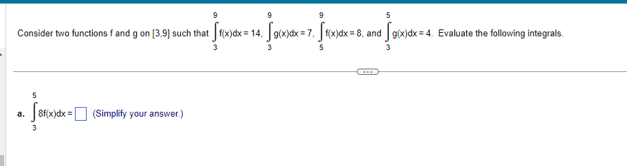 Solved Consider two functions f and g on [3,9] such that | Chegg.com