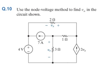 Solved by an EXPERT Q. 10 ﻿Use the node-voltage method to ﻿find vo in | Chegg.com