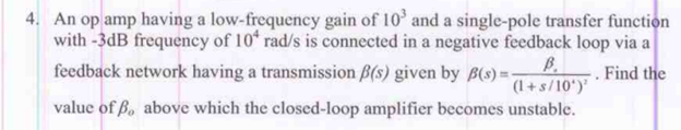 Solved An op amp having a low-frequency gain of 103 ﻿and a | Chegg.com