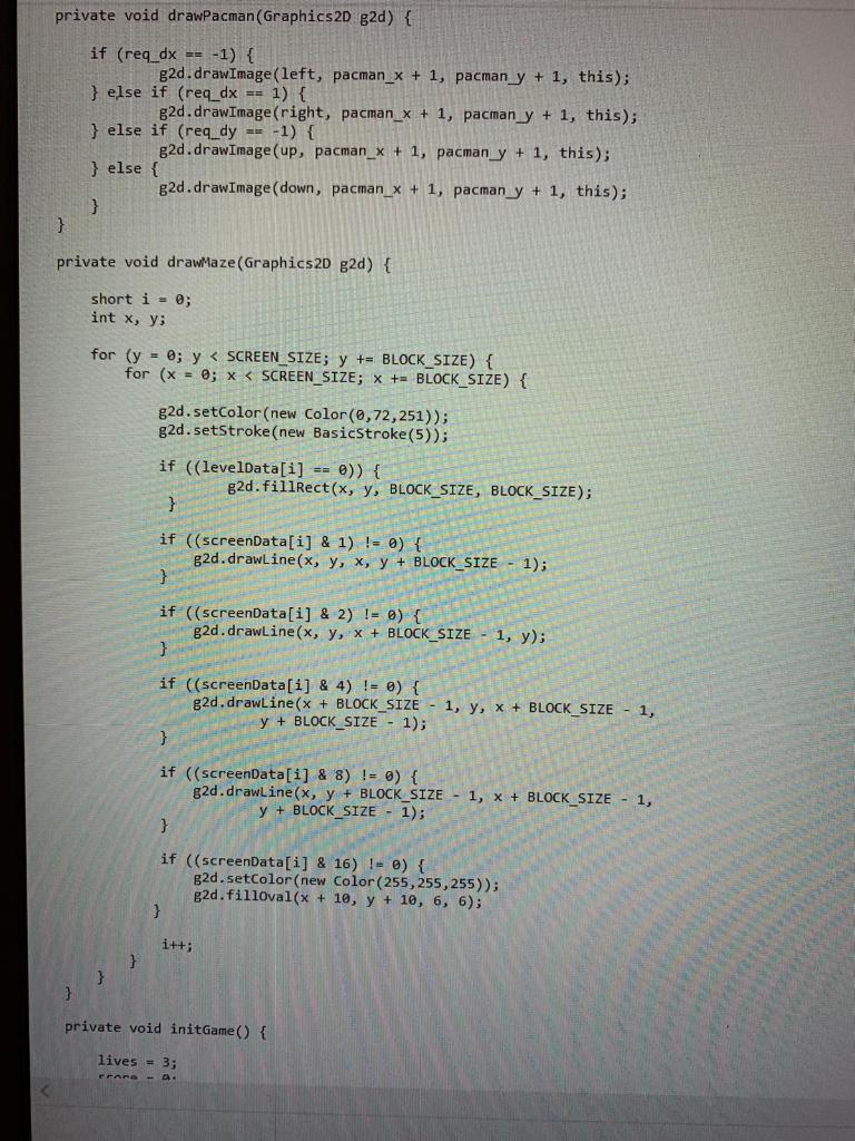 Solved Below there is a Pacman Game code by Java. Can you | Chegg.com