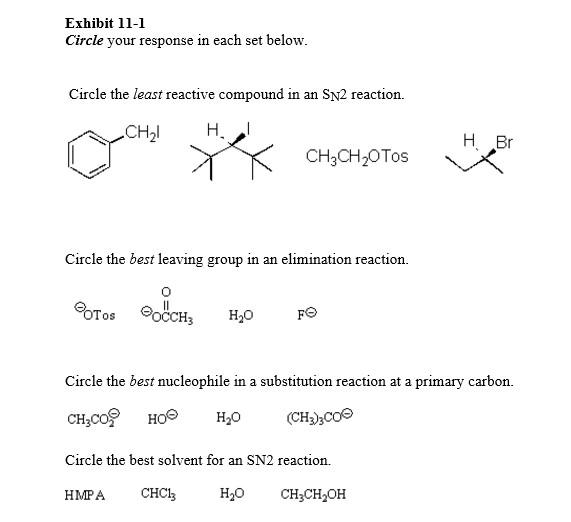 Solved Exhibit 11-1 Circle your response in each set below. | Chegg.com