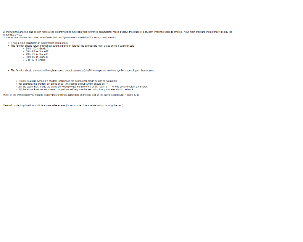 Solved Along with the analysis and design, write a cpp | Chegg.com