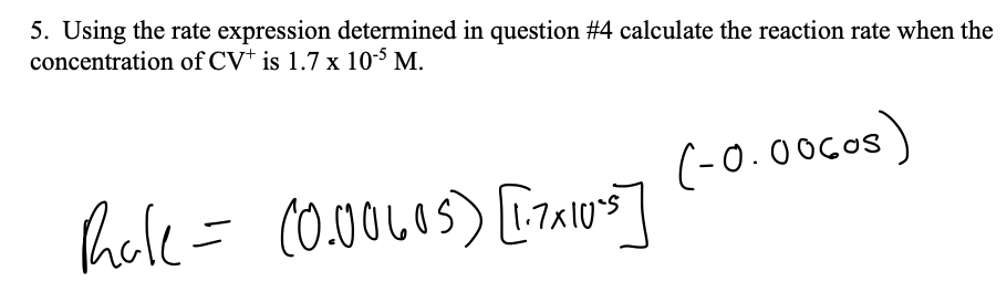 5. Using the rate expression determined in question | Chegg.com