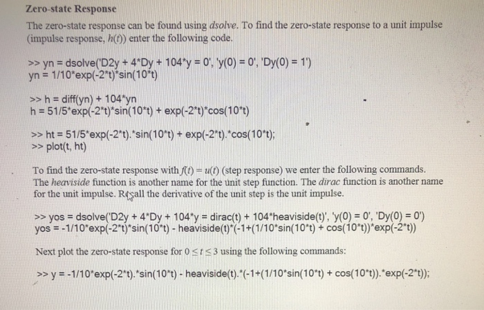 Solved 1.) Use dsolve to obtain a symbolic expression for | Chegg.com
