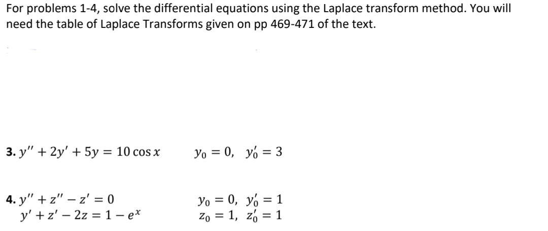 Solved For Problems 1 4 ﻿solve The Differential Equations