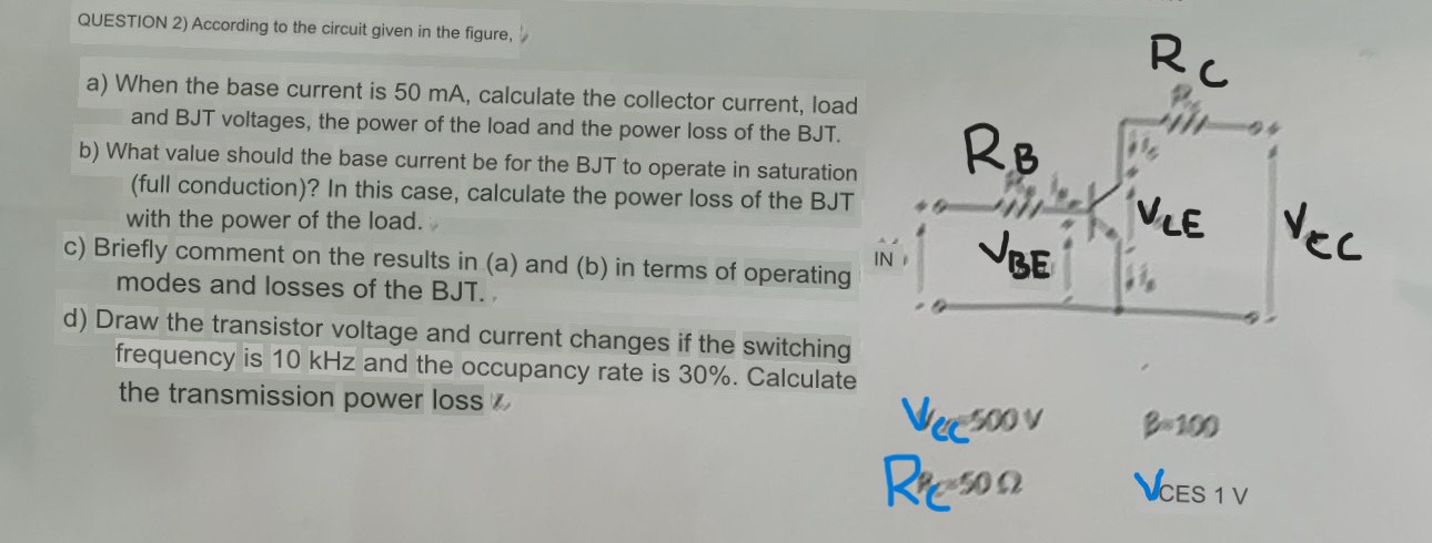Solved QUESTION 2) ﻿According to the circuit given in the | Chegg.com