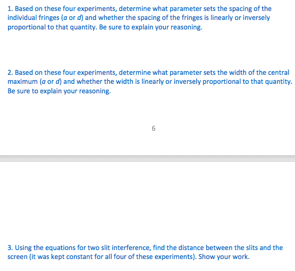 Solved Activity 3. One and Two Finite Slits (Qualitative | Chegg.com