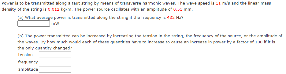 Solved Power is to be transmitted along a taut string by | Chegg.com