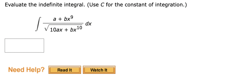 Solved Evaluate the indefinite integral. (Use C for the | Chegg.com