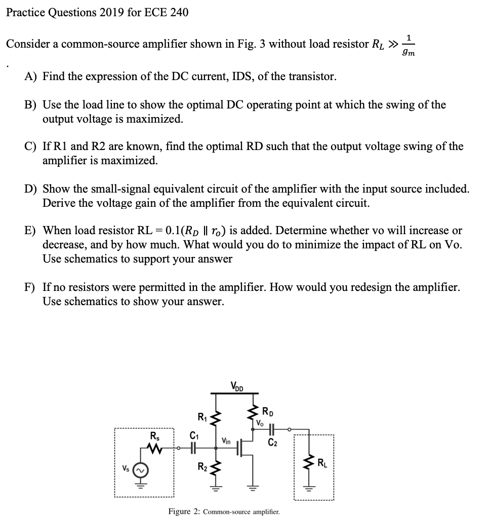 Solved Practice Questions 2019 for ECE 240 1 Consider a | Chegg.com