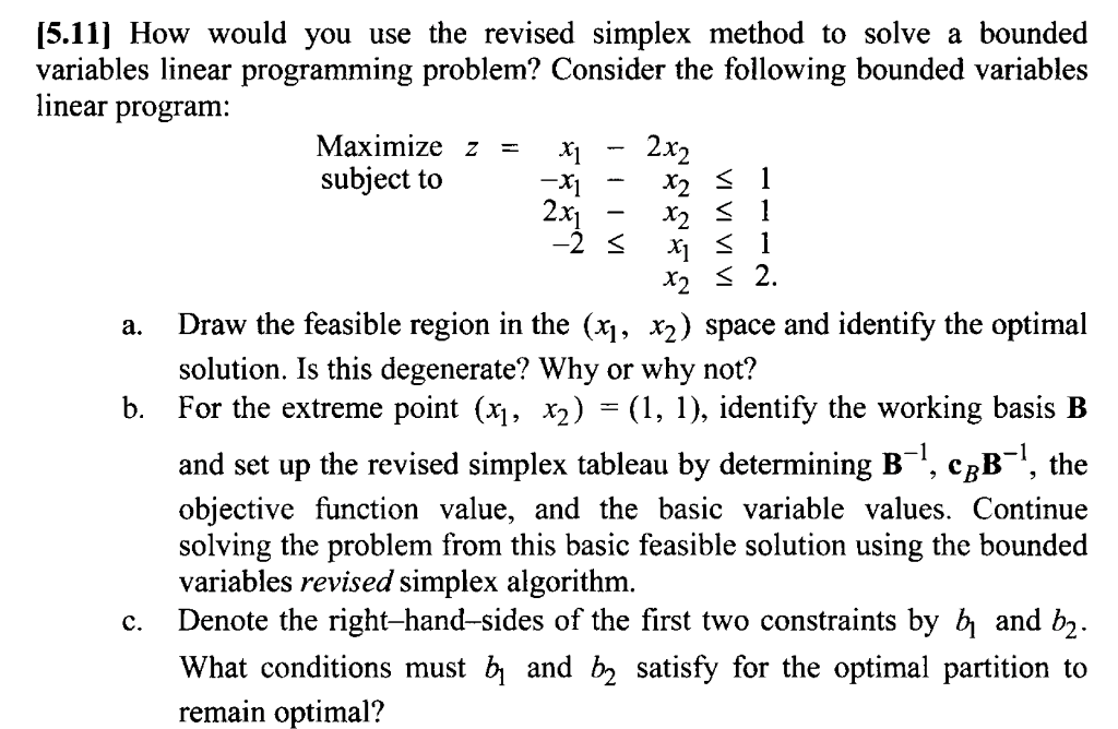 Solved [5.11] How would you use the revised simplex method | Chegg.com