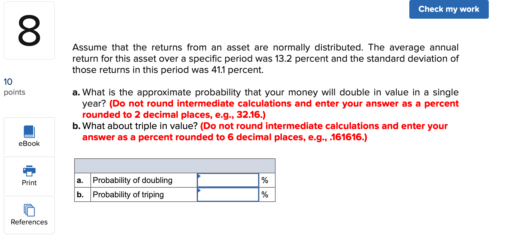 Solved 6 10 points eBook Hint Print ច References Suppose we | Chegg.com
