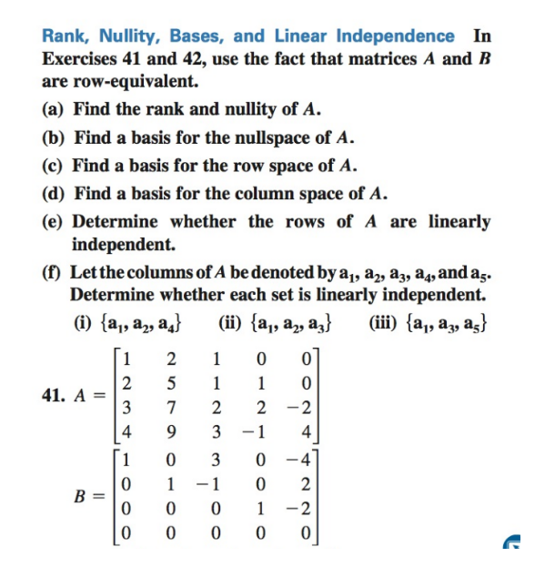 Solved Rank, Nullity, Bases, and Linear Independence In | Chegg.com