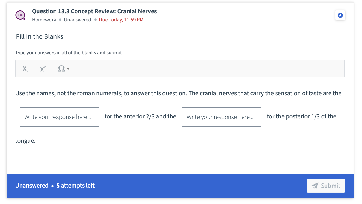 Solved Fill in the Blanks Type your answers in all of the | Chegg.com