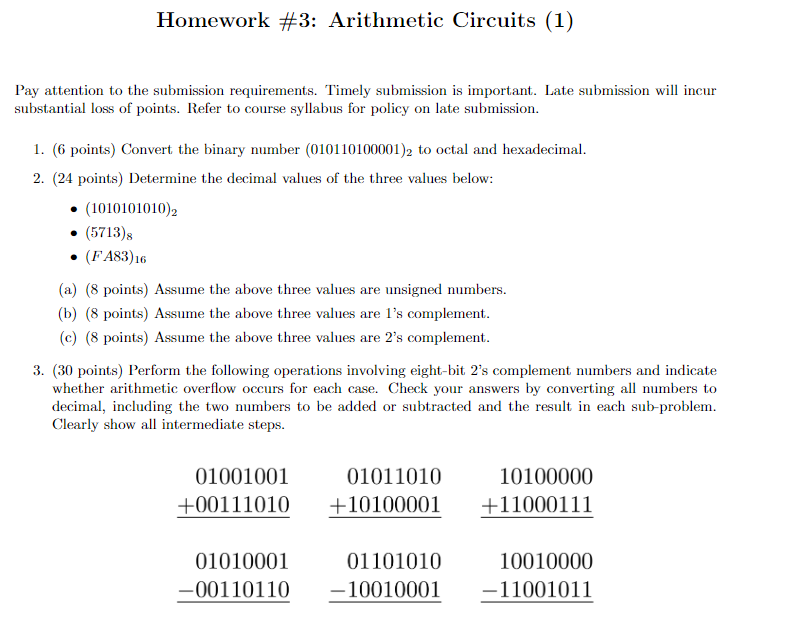 Solved Homework \#3: Arithmetic Circuits (1) Pay attention | Chegg.com
