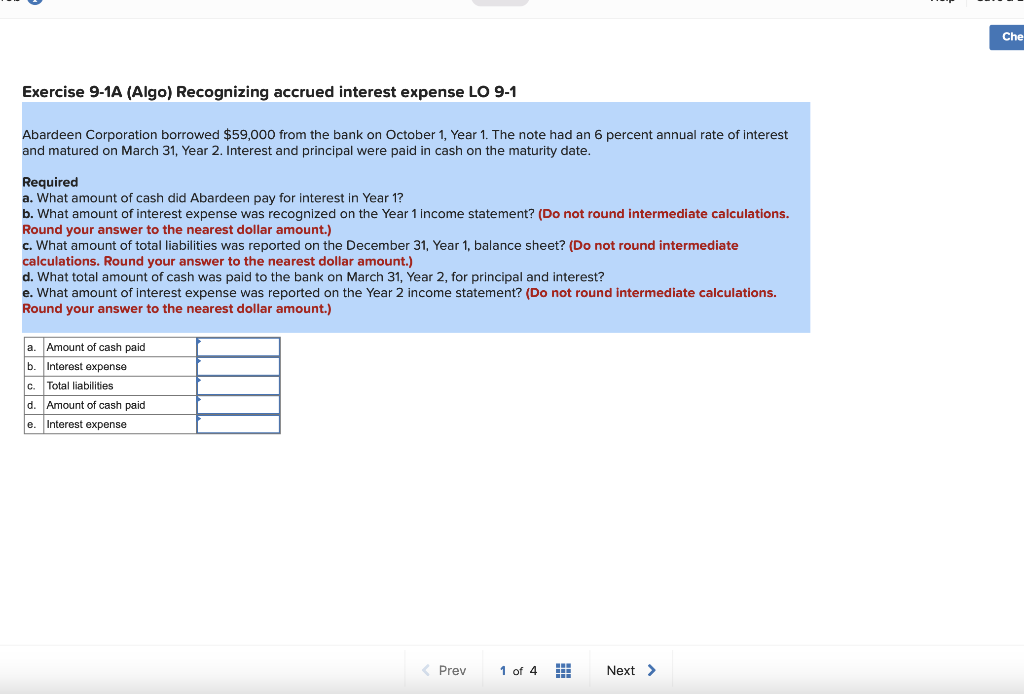 Solved Exercise 9-1A (Algo) Recognizing accrued interest | Chegg.com
