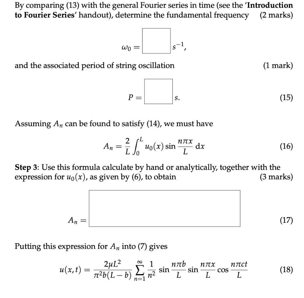 Solved The problem is concerned with a uniform string | Chegg.com
