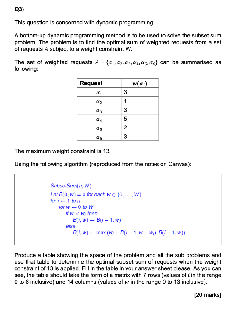 Solved Q3) This question is concerned with dynamic | Chegg.com
