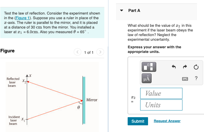 Solved Part A Test the law of reflection. Consider the | Chegg.com