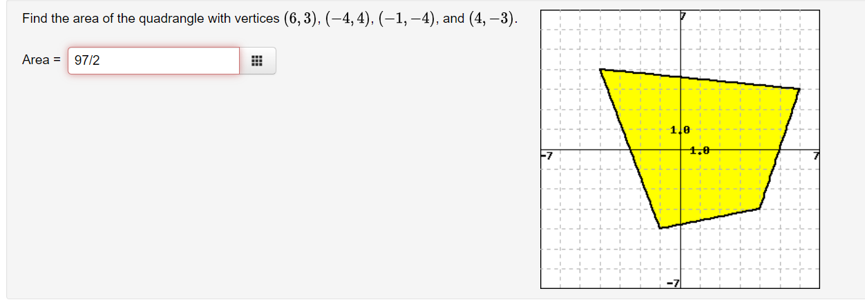 Solved Find the area of the quadrangle with vertices | Chegg.com