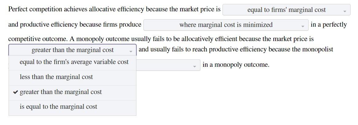 Solved Complete the statement on allocative and productive | Chegg.com