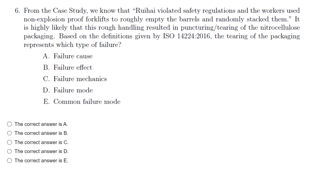 Solved 5. The Event Tree Analysis highlights that there was | Chegg.com