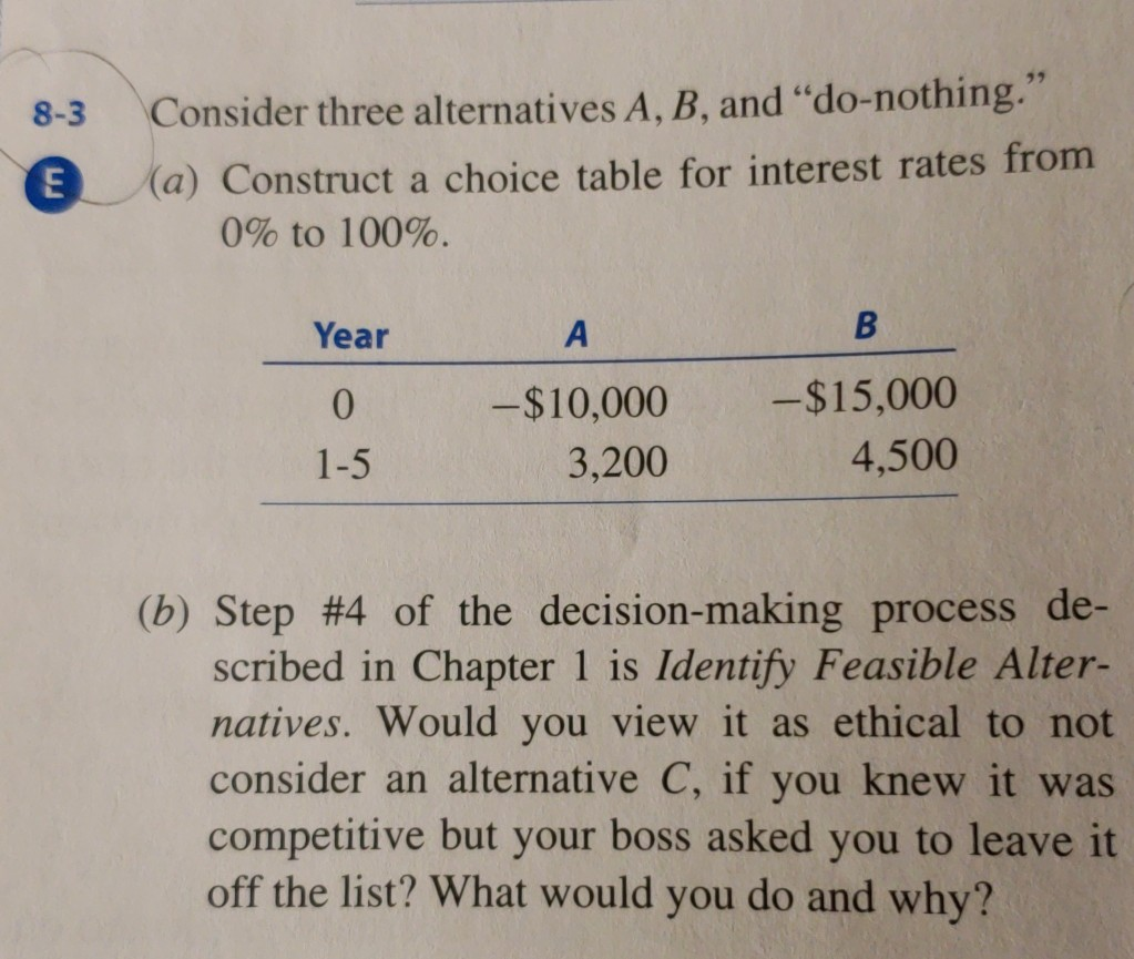 Solved option C is the "do nothing" option correction it's | Chegg.com