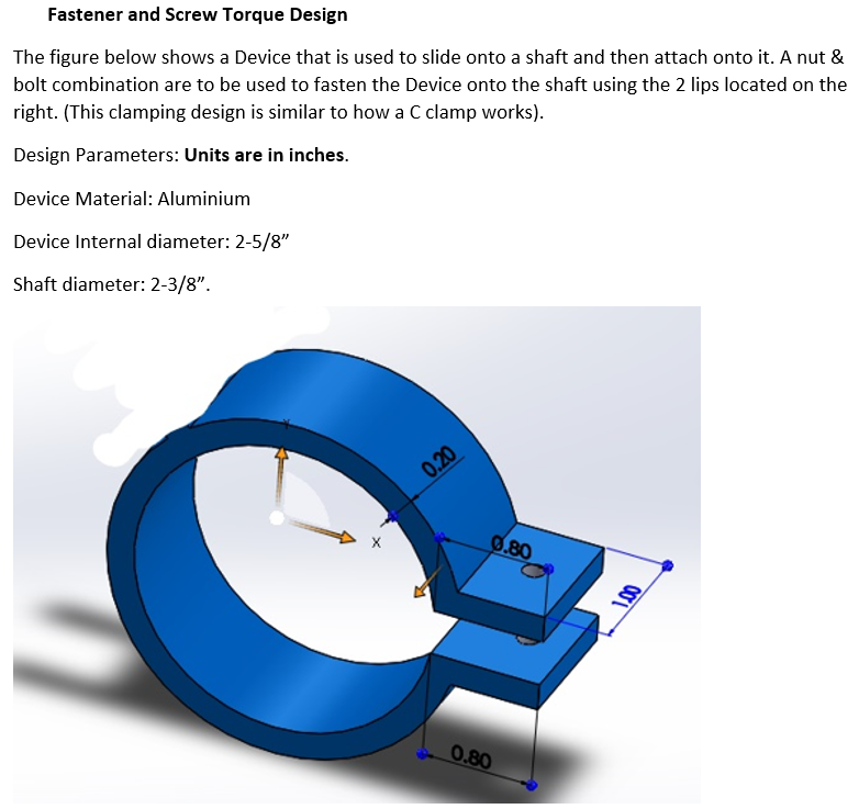 Fastener and Screw Torque Design The figure below | Chegg.com