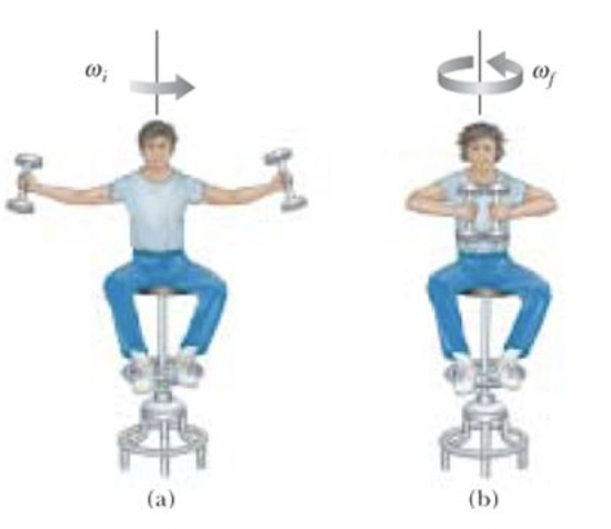 Solved A student sits on a freely rotating stool | Chegg.com
