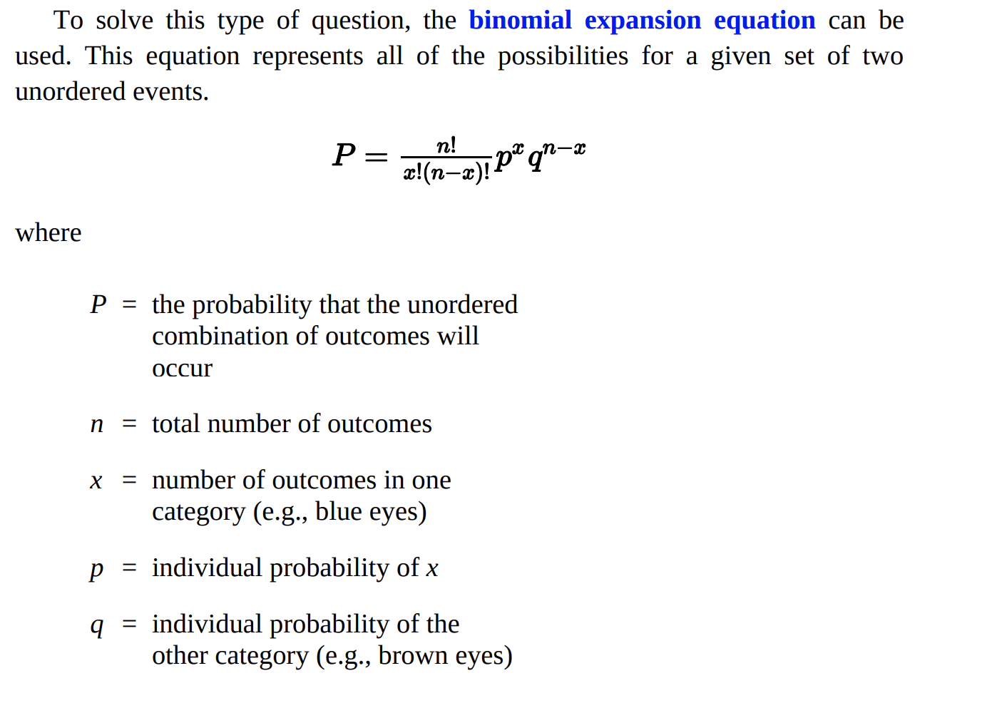 Solved To solve this type of question, the binomial | Chegg.com