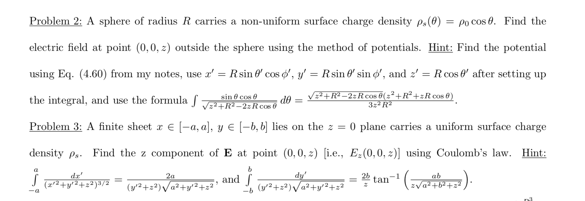 Solved Problem 2: A sphere of radius R carries a non-uniform | Chegg.com