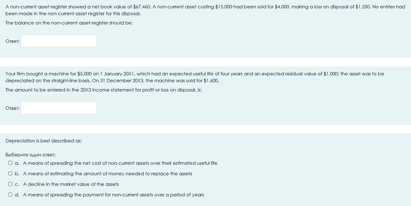 Solved A non-current asset register showed a net book value | Chegg.com