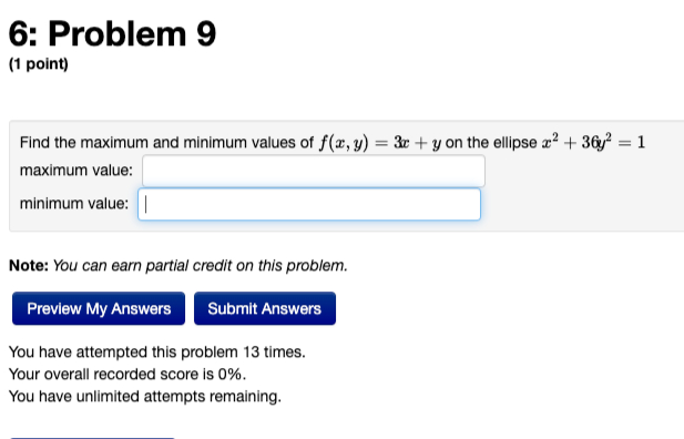 Solved Find the maximum and minimum values of f(x,y)=3x+y | Chegg.com