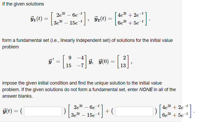 Solved If the given solutions | Chegg.com