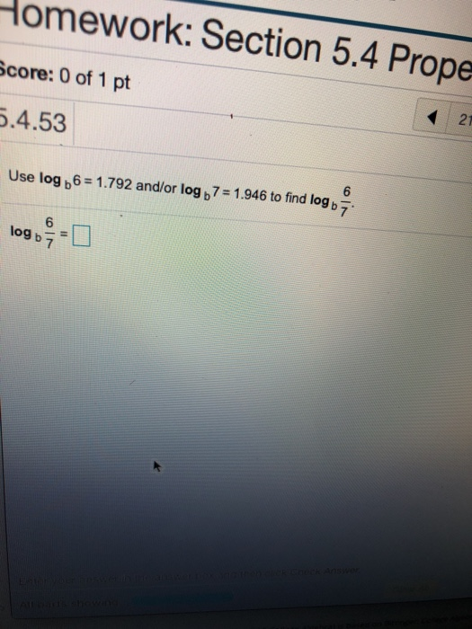 Solved Omework Section 5 4 Prope Core 0 Of 1 Pt 5 4 53 27