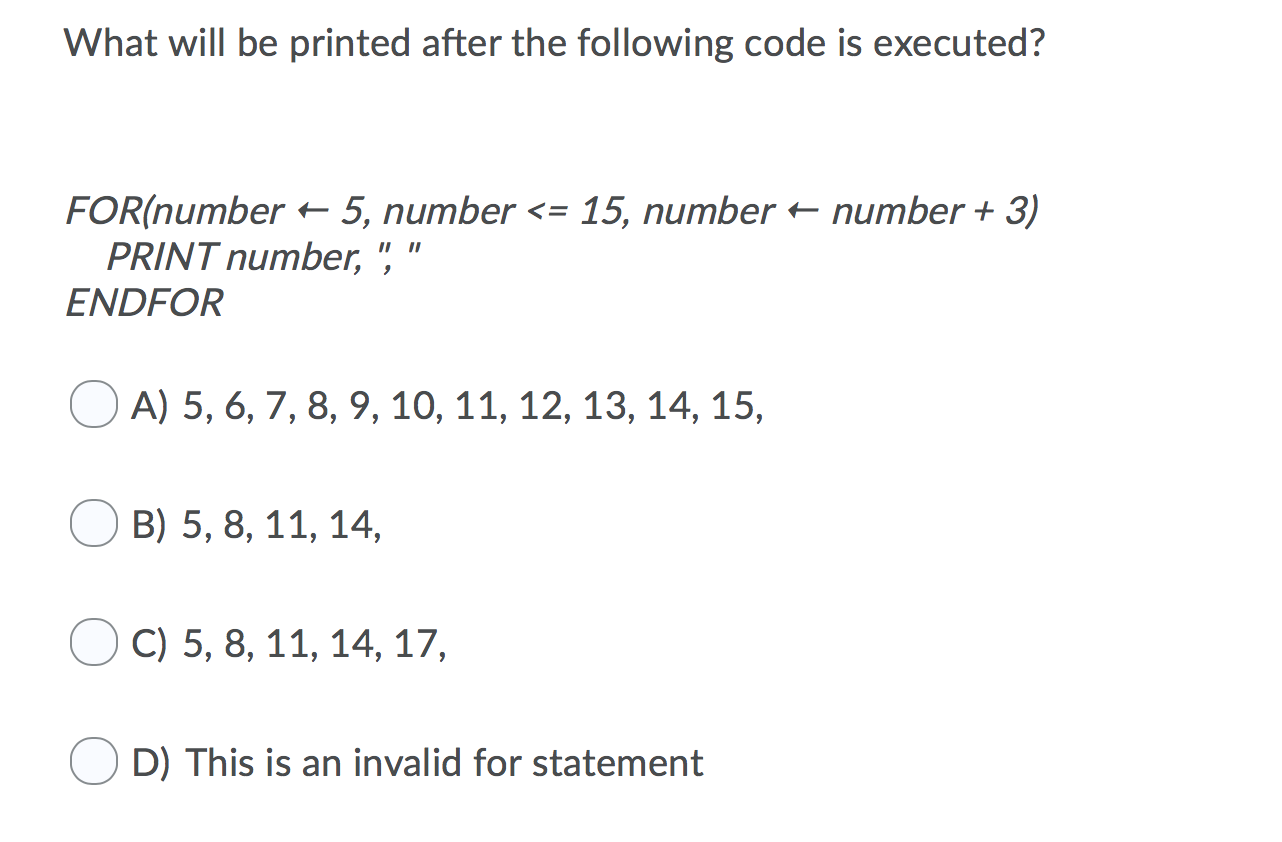 Solved What will be printed after the following code is | Chegg.com