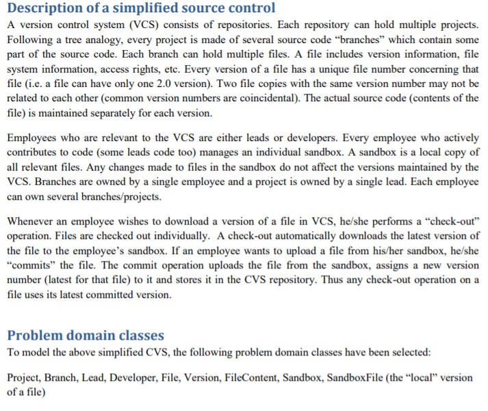Description of a simplified source control A version | Chegg.com