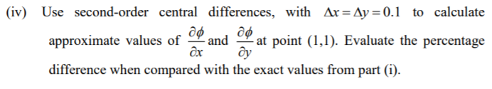 20 and (iv) Use second-order central differences, | Chegg.com