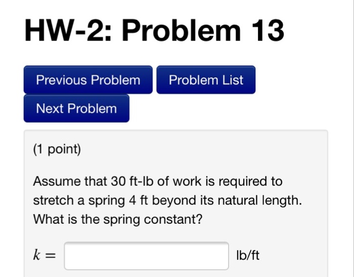 Solved HW-2: Problem 13 Previous Problem Problem List Next | Chegg.com
