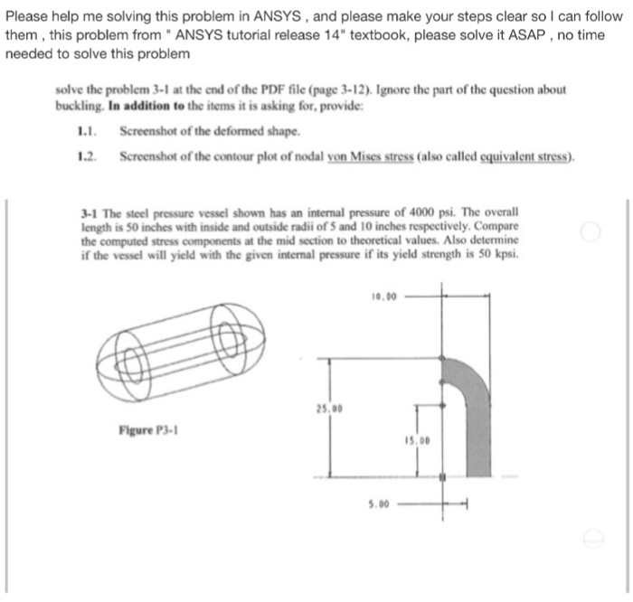 Solved Please help me solving this problem in ANSYS. and | Chegg.com