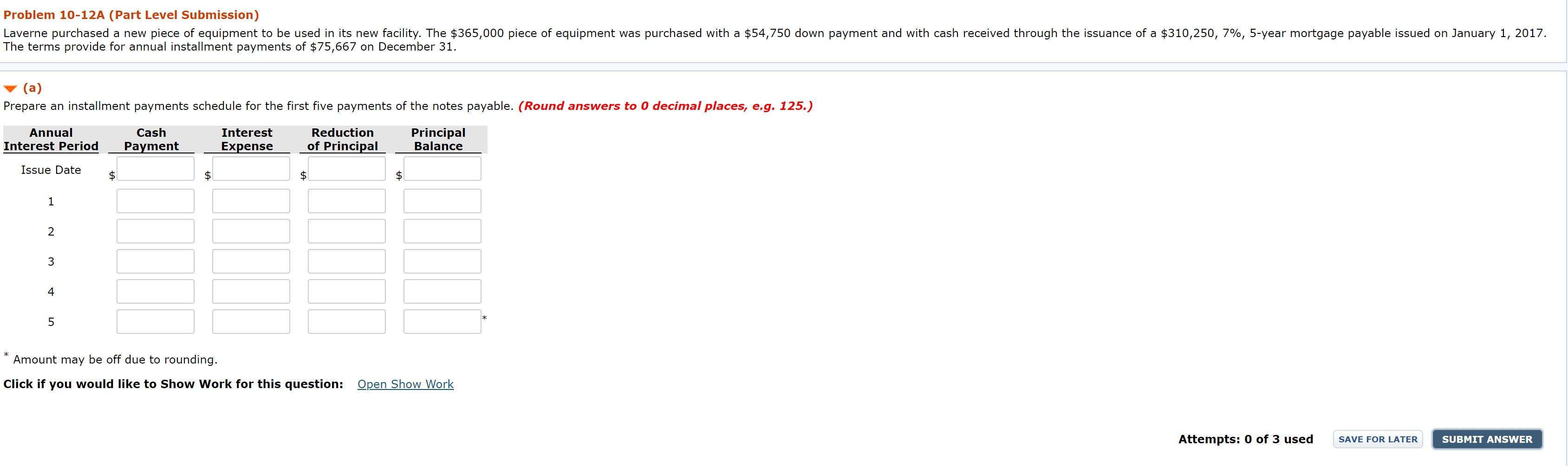 Solved Problem 10-12A (Part Level Submission) Laverne | Chegg.com