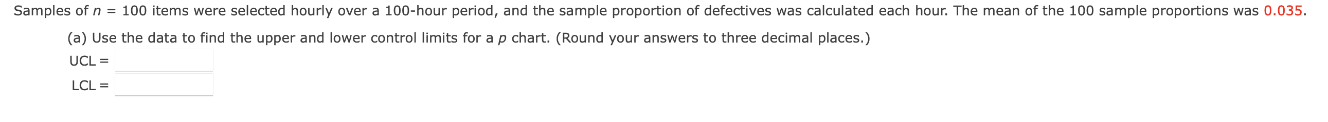 Solved (a) Use the data to find the upper and lower control | Chegg.com