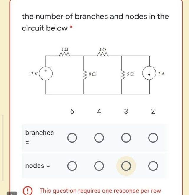 Solved the number of branches and nodes in the circuit | Chegg.com