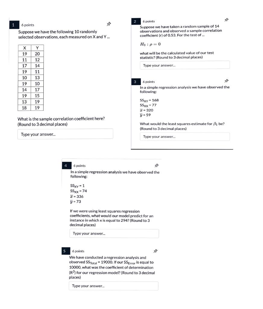 Solved 4 6points In a simple regression analysis we have | Chegg.com