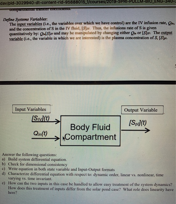 7. Modeling drug transport by continuous infusion A | Chegg.com