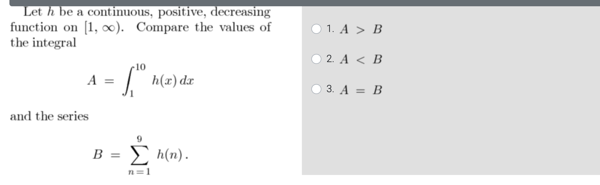 Solved Let h be a continuous, positive, decreasing function | Chegg.com
