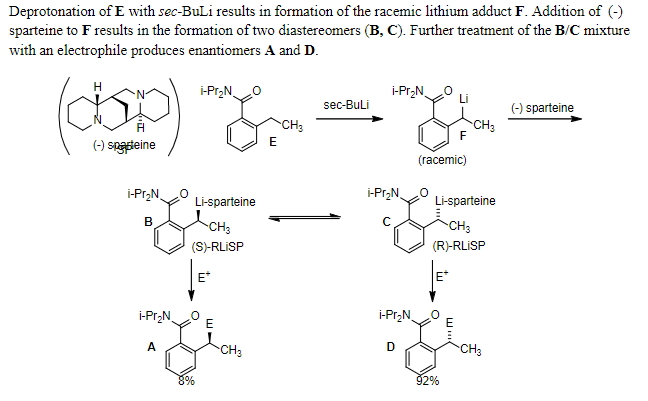 Solved Deprotonation of E with sec-BuLi results in formation | Chegg.com